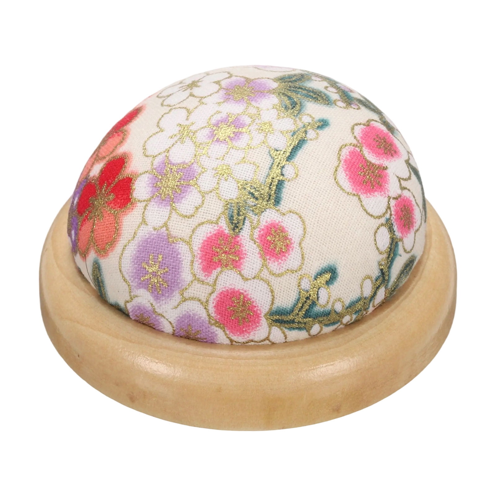 Uxcell Pin Cushion Wooden Base Japanese Style Round Pincushion for ...