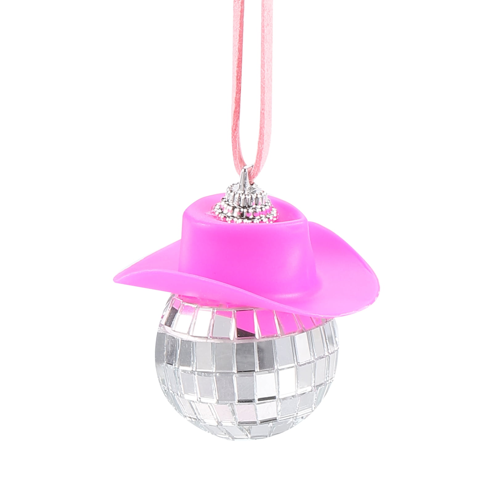 Uxcell Pink Disco Ball Car Accessory Bling Disco Mirror Ornament for ...