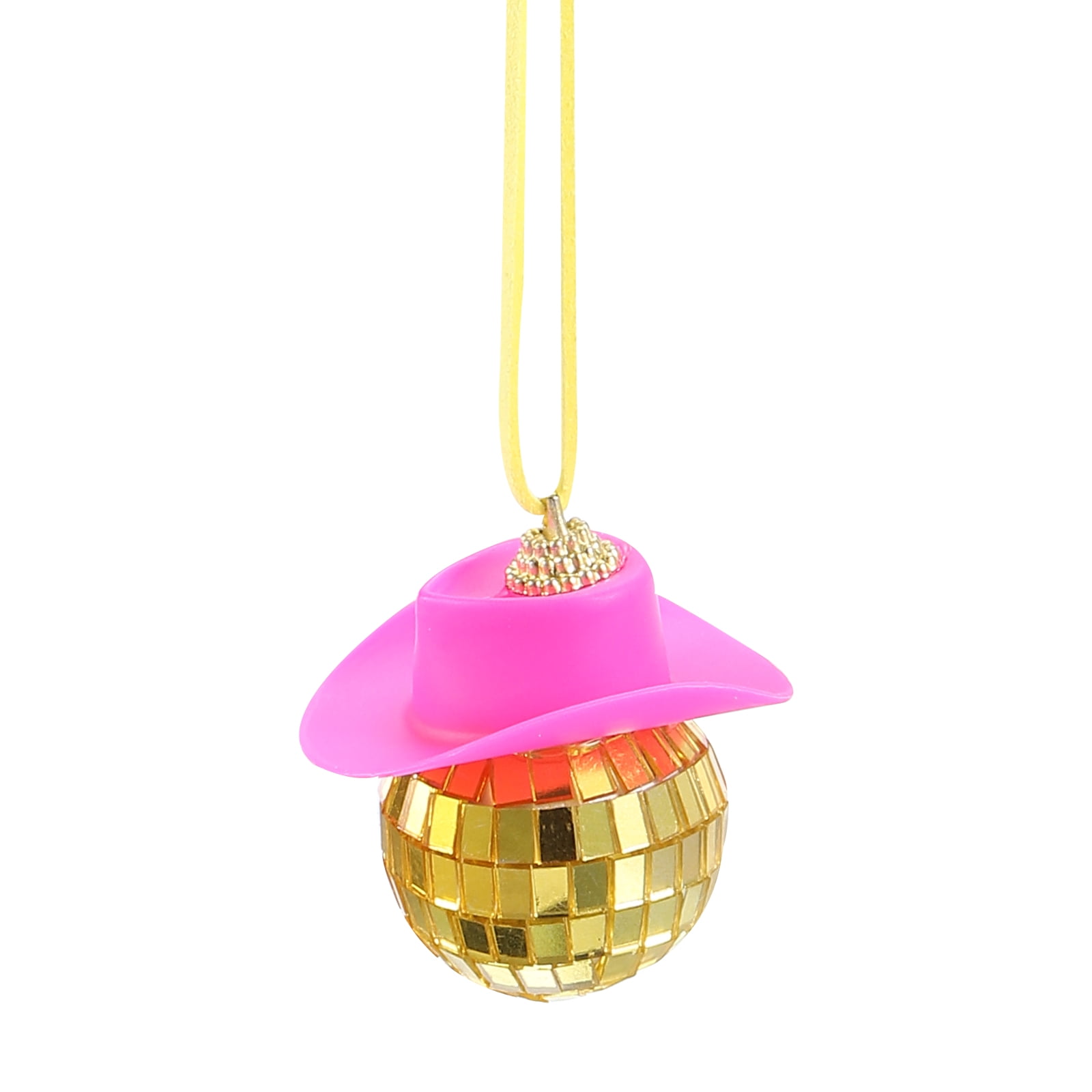 Uxcell Pink,Gold Disco Ball Car Accessory Bling Disco Mirror Ornament ...