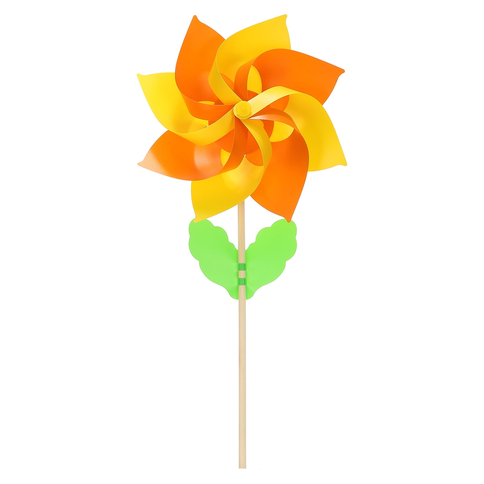 Pinwheels 11.8" Wind Spinner Rainbow Pinwheels 8 Leaves Wooden Windmill ...