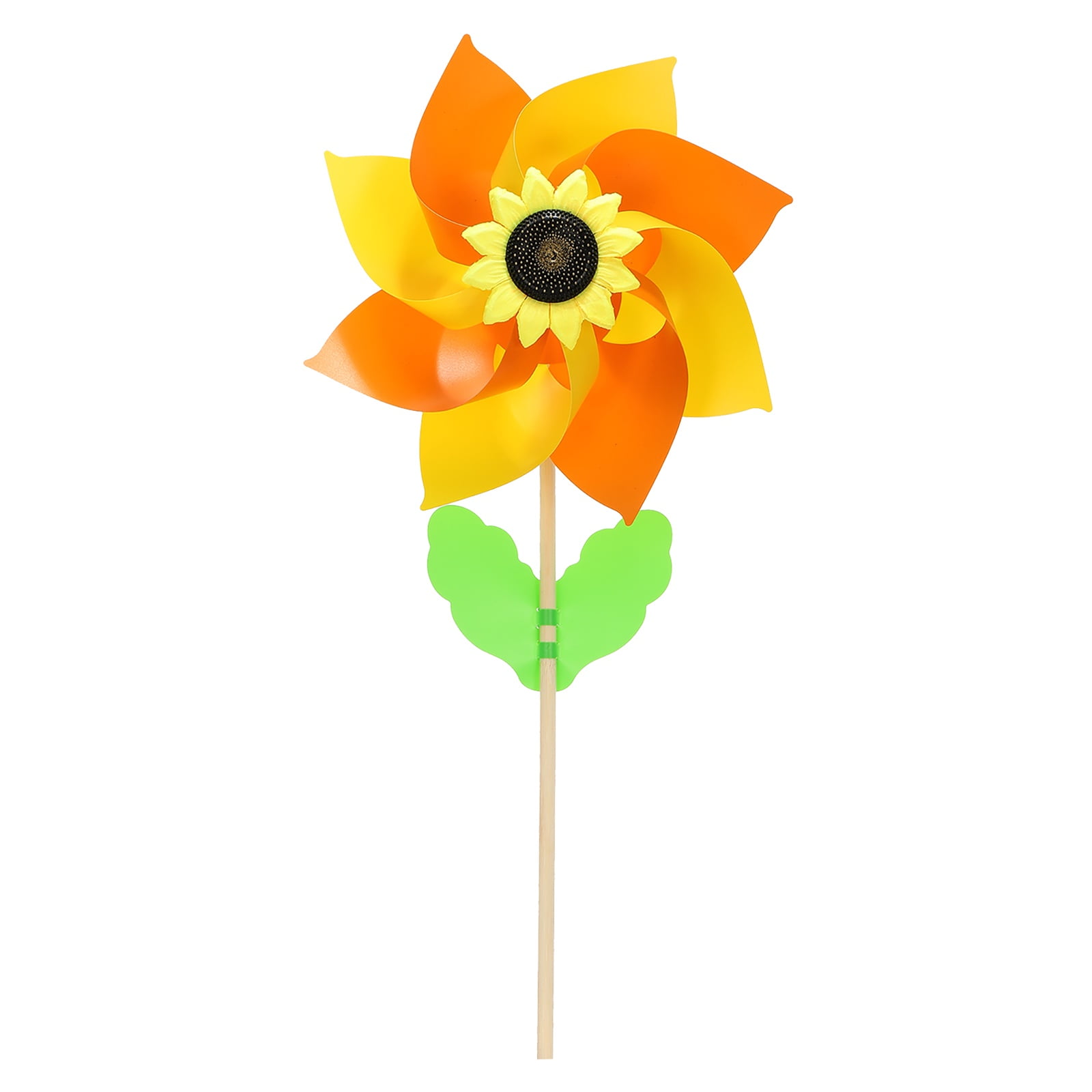 Pinwheels 11.8" Wind Spinner Rainbow Pinwheels 8 Leaves Wooden Windmill ...