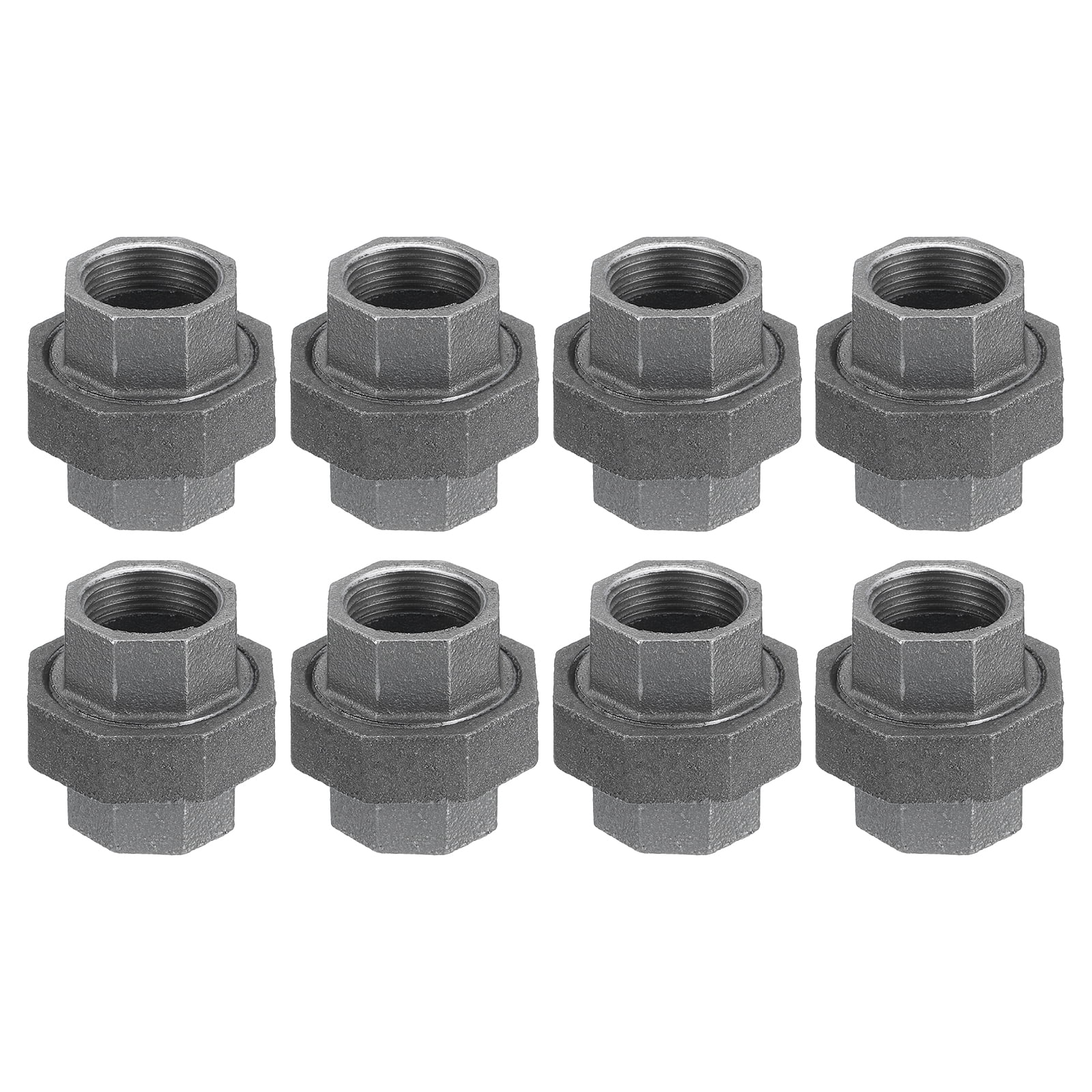 Uxcell Pipe Fittings Union, 3/4 Inch Malleable Cast Iron Union Threaded ...