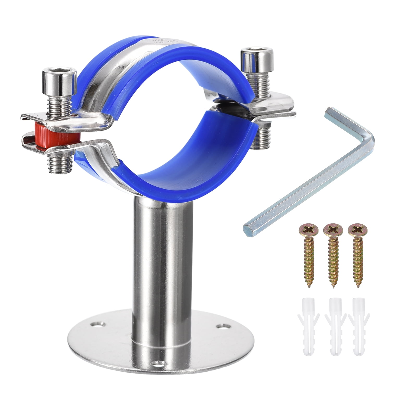 Uxcell Pipe Supports Adjustable Pipe Bracket Clamp Pipe Strap for 48 ...