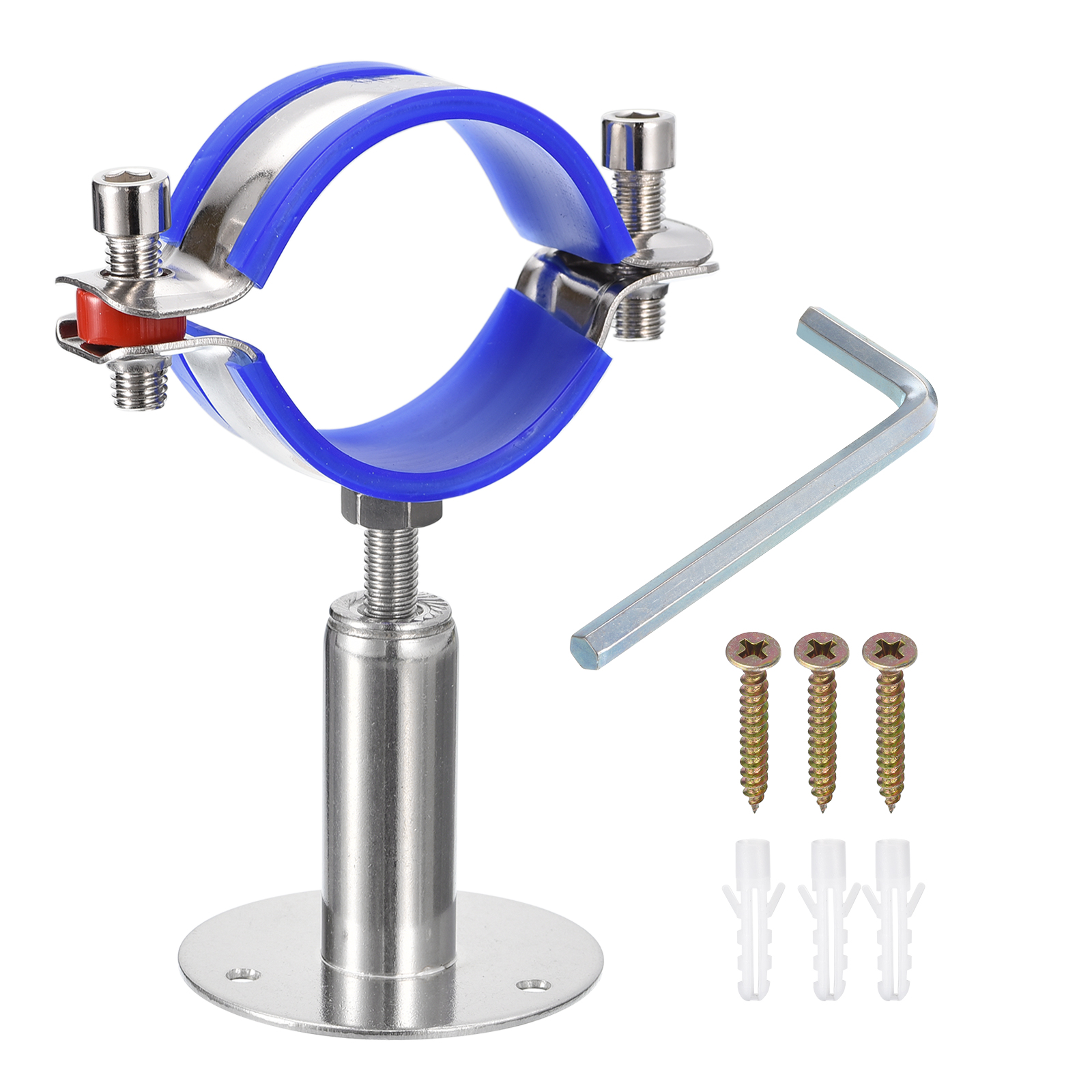 Uxcell Pipe Supports Adjustable Pipe Bracket Clamp Pipe Strap Fit for ...