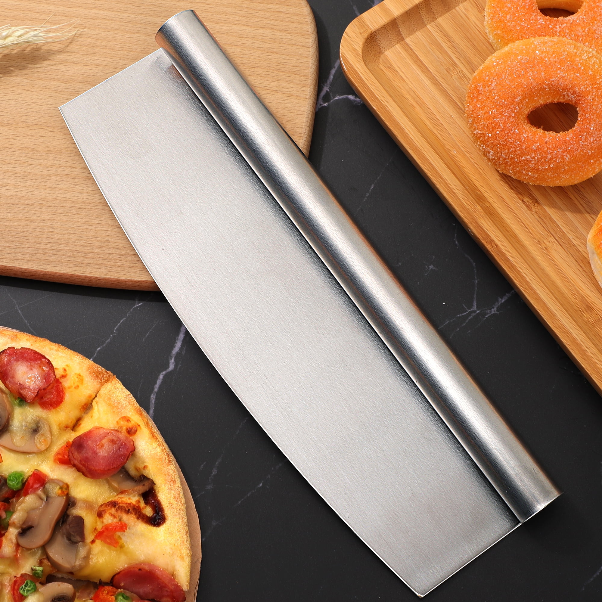 Uxcell Pizza Cutter Stainless Steel Shredder Razor for Pastry Dough 11. ...