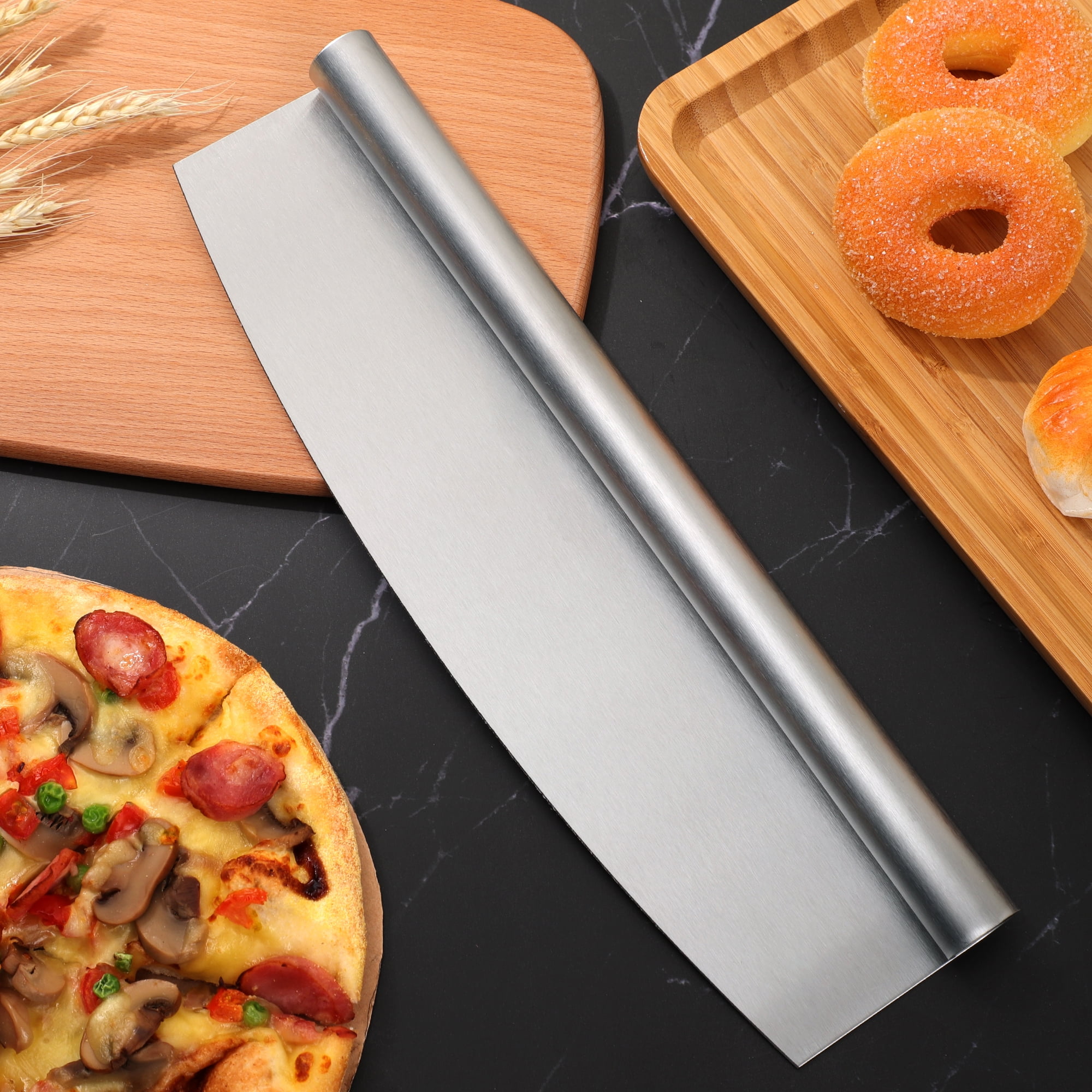 Uxcell Pizza Cutter Stainless Steel Shredder Razor for Pastry Dough 13. ...