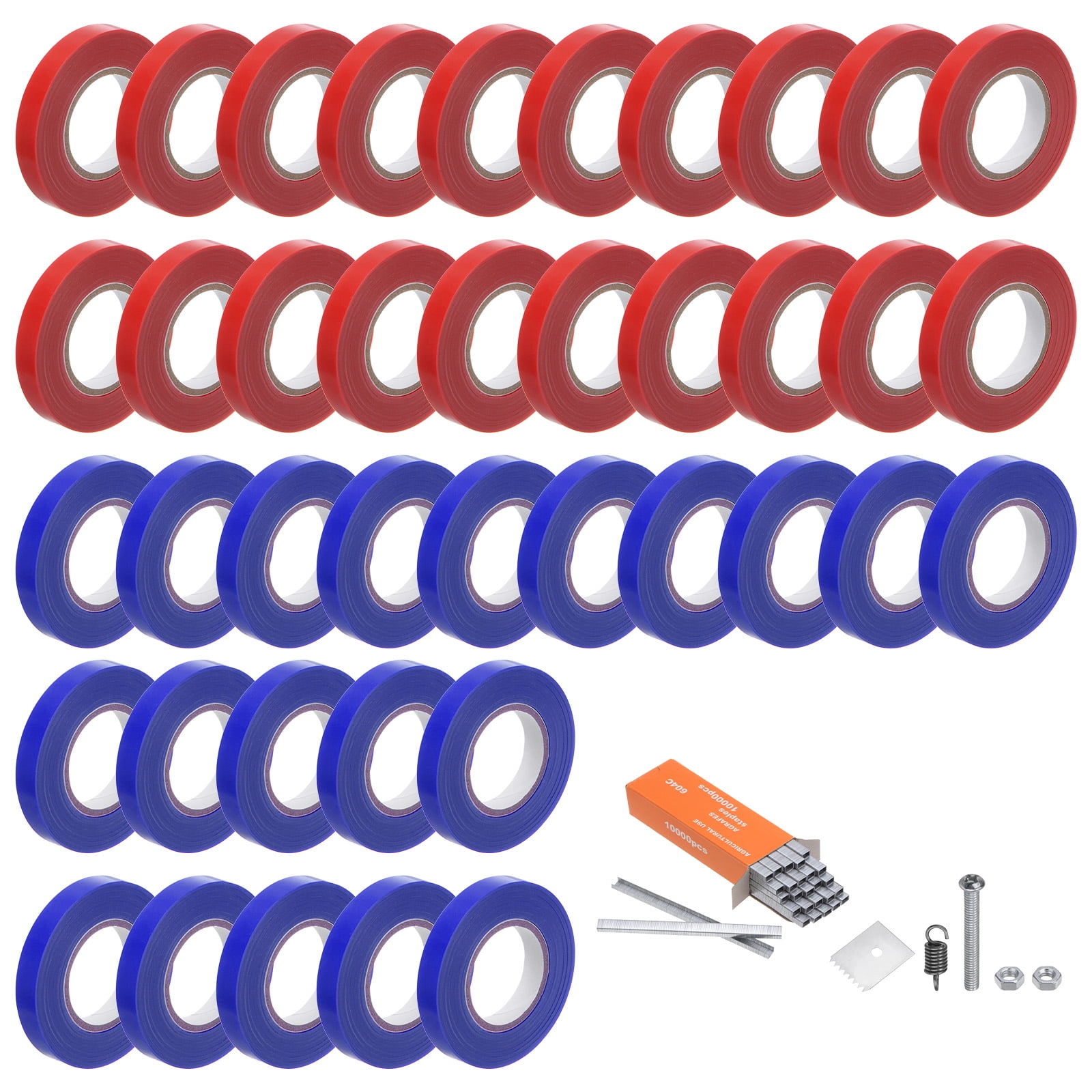 Uxcell Plant Tying Machine Tape 40 Rolls 0.47" Thickened with Staples ...