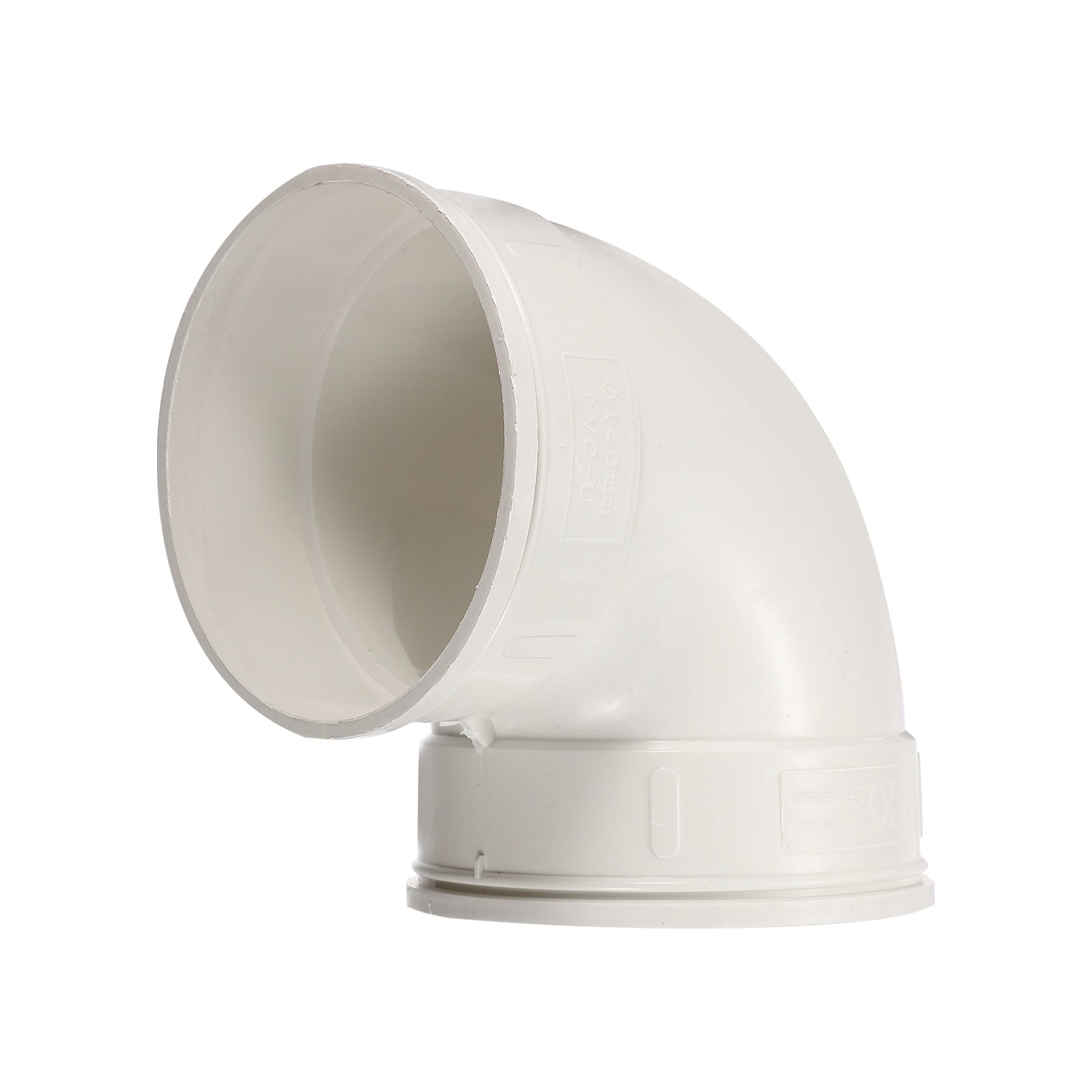 Uxcell Plastic 90 Degree Elbow (6" / 160mm ID, White) - Round Plastic ...