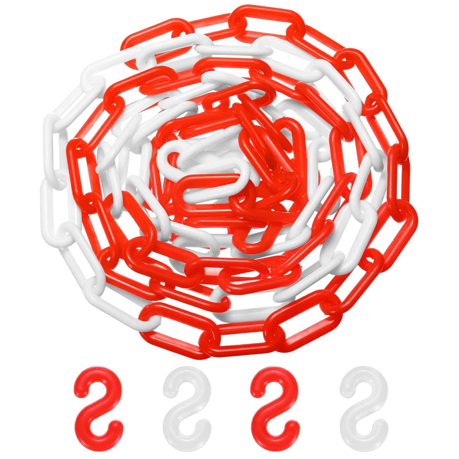 Uxcell Plastic Barriers Chain, 10Ft Length Red White Plastic Waterproof ...