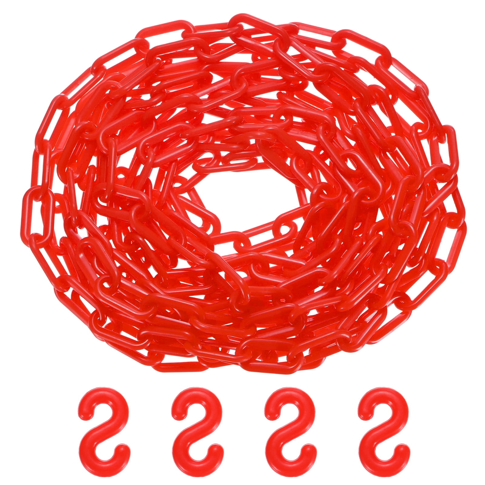 Uxcell Plastic Barriers Chain, 24Ft Length Red Plastic Waterproof ...