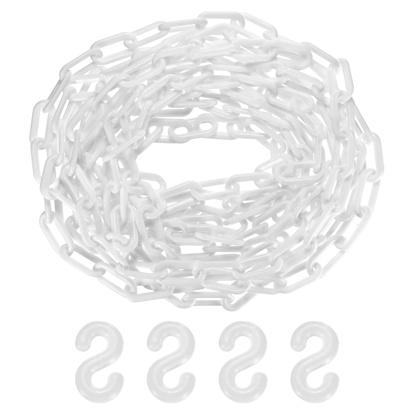Uxcell Plastic Barriers Chain, 24Ft Length White Plastic Waterproof ...