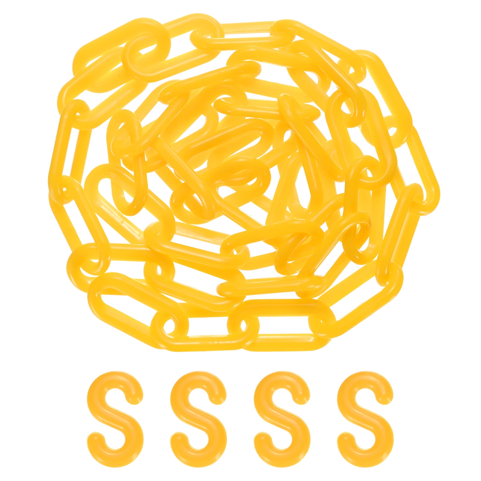 Uxcell Plastic Barriers Chain, 5Ft Length Yellow Plastic Waterproof ...