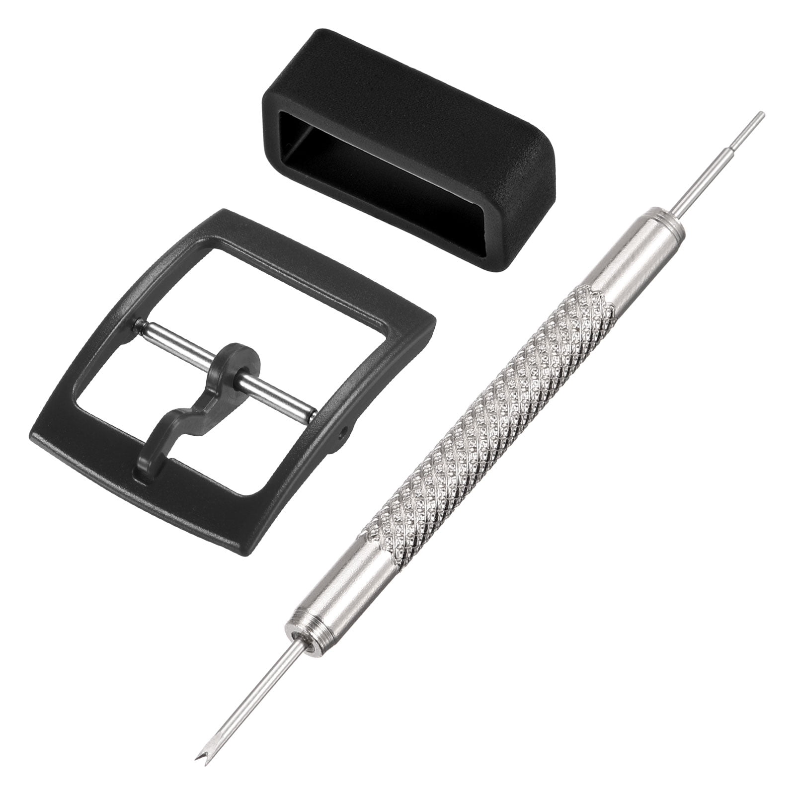 Uxcell Plastic Buckle, Silicone Strap Loops Black for 16mm Watch Band ...