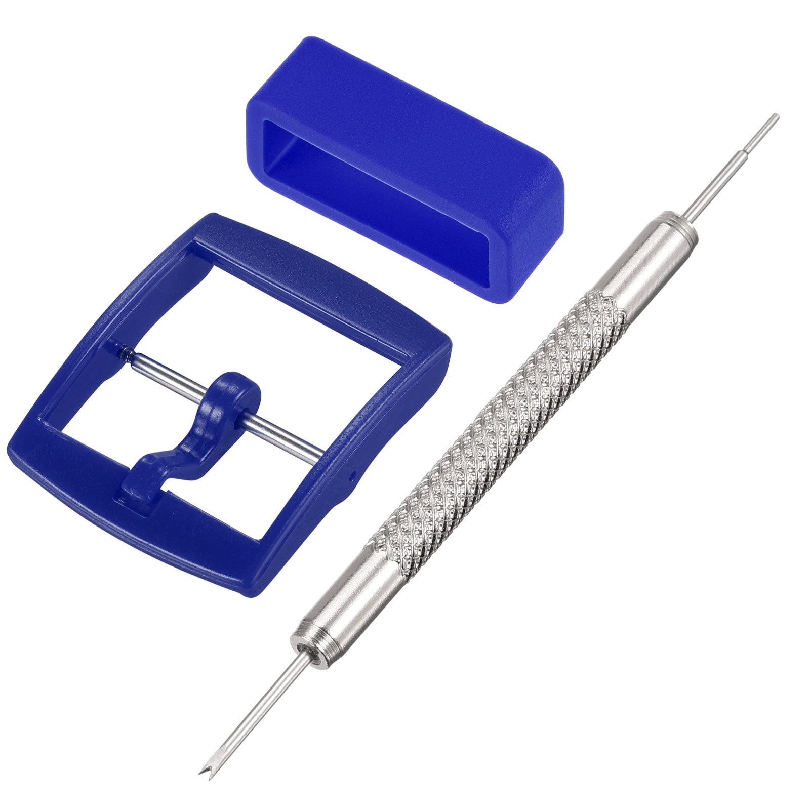 Uxcell Plastic Buckle, Silicone Strap Loops Blue for 19mm Watch Band ...