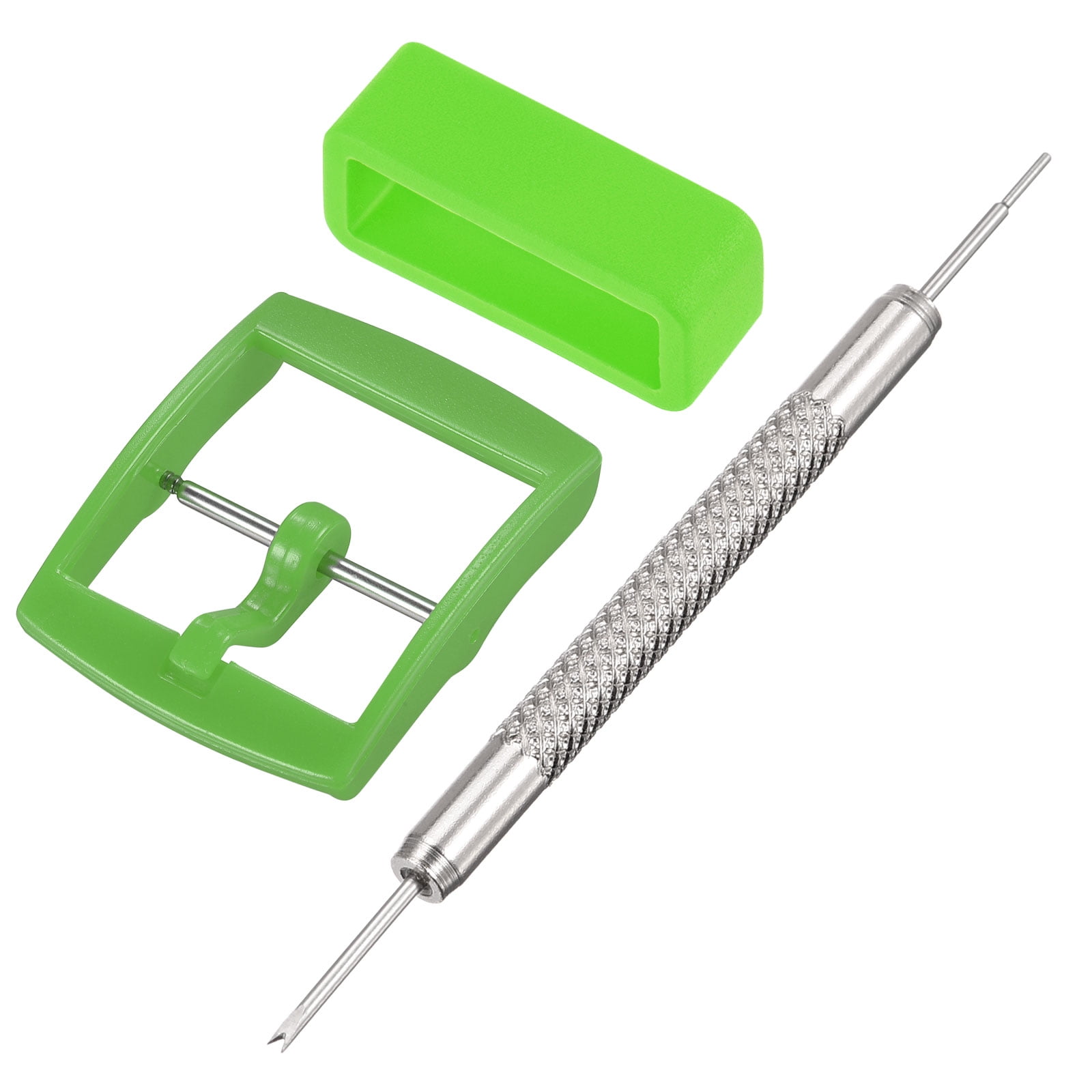 Uxcell Plastic Buckle, Silicone Strap Loops Green for 19mm Watch Band ...