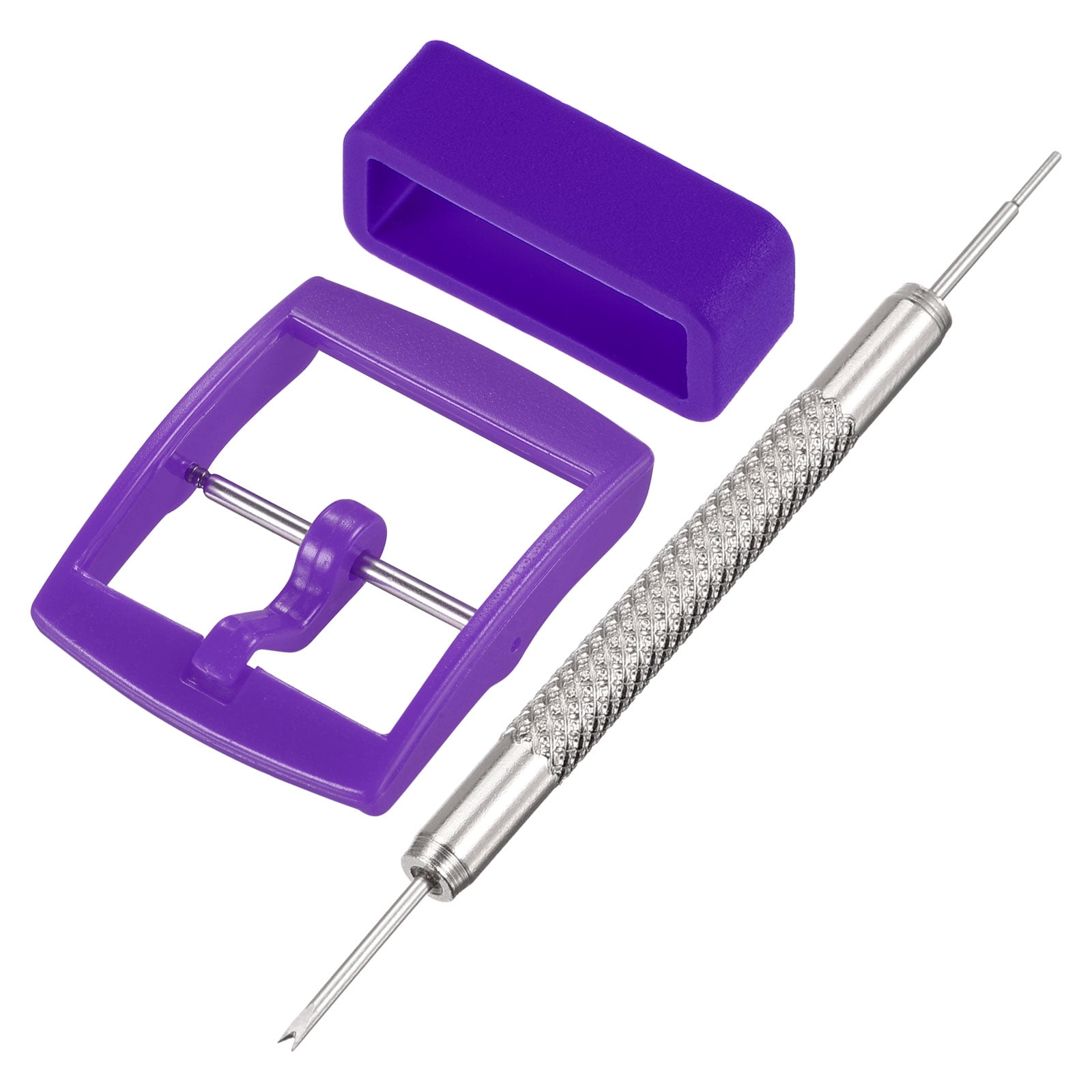 Uxcell Plastic Buckle, Silicone Strap Loops Purple for 20mm Watch Band ...