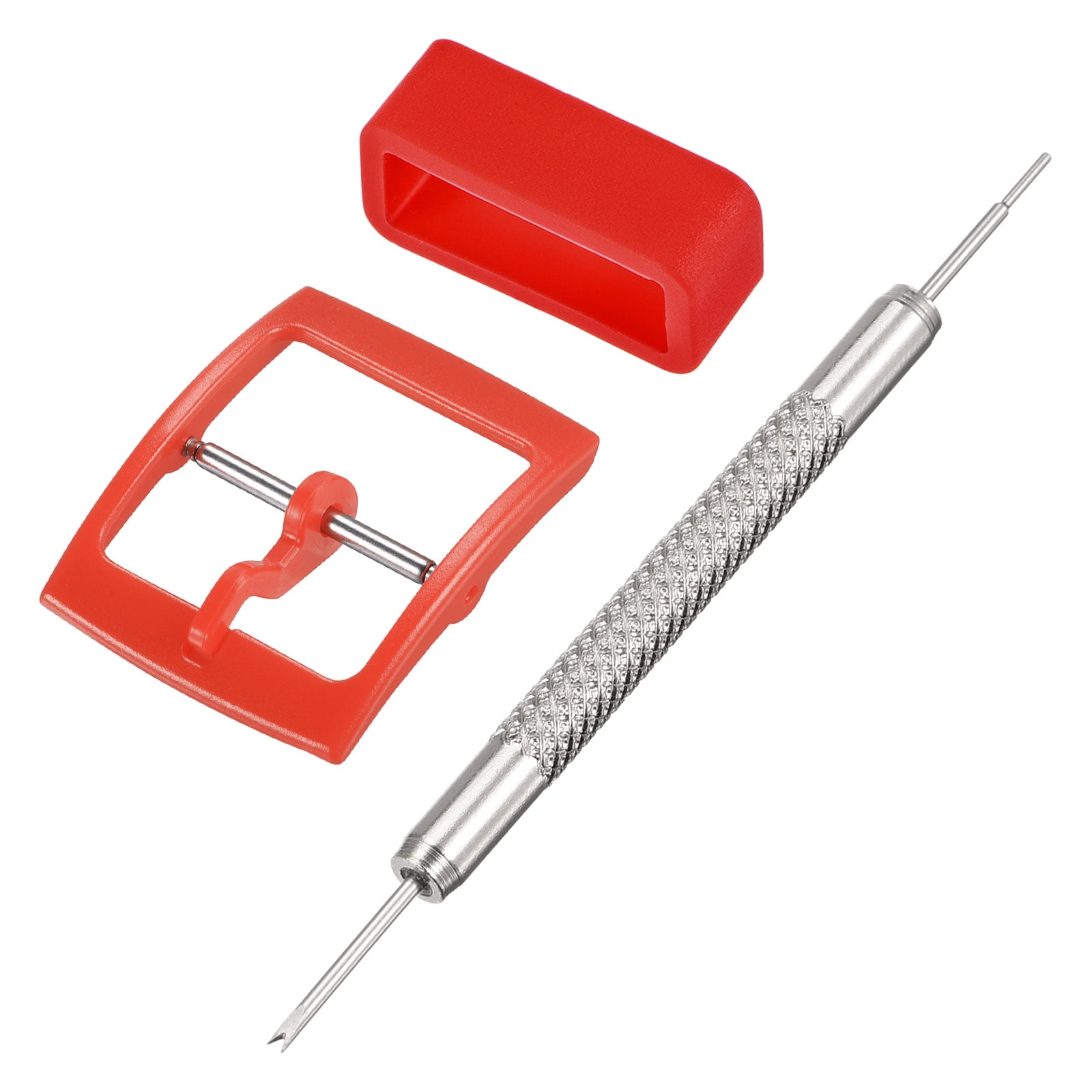 Uxcell Plastic Buckle, Silicone Strap Loops Red for 16mm Watch Band ...