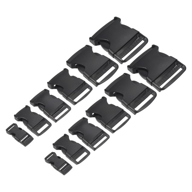 Uxcell Plastic Buckles 12 Pack Quick Side Release Clips Set Black ...