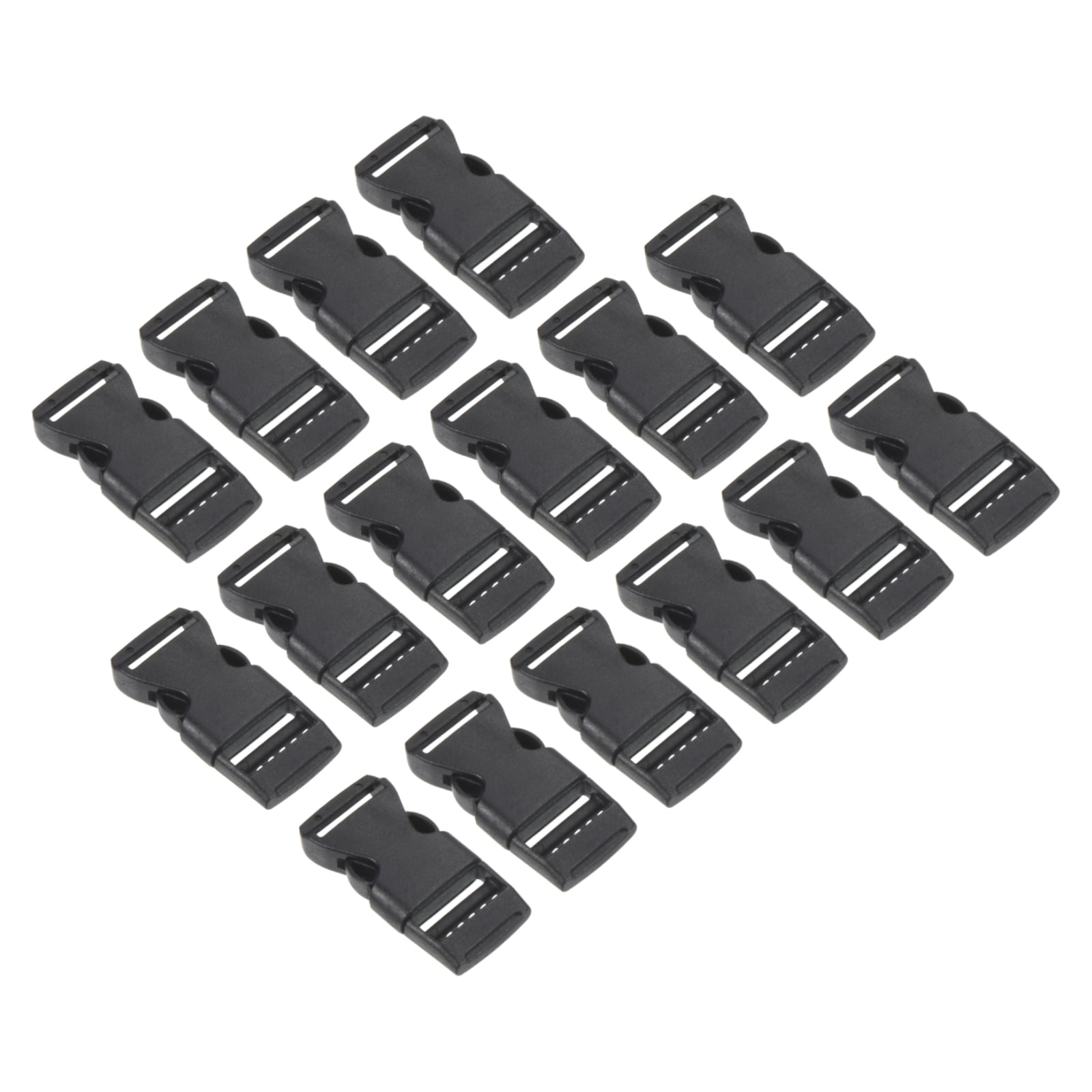 Uxcell Plastic Buckles 16 Pack Quick Side Release Clips Black 16mm ...