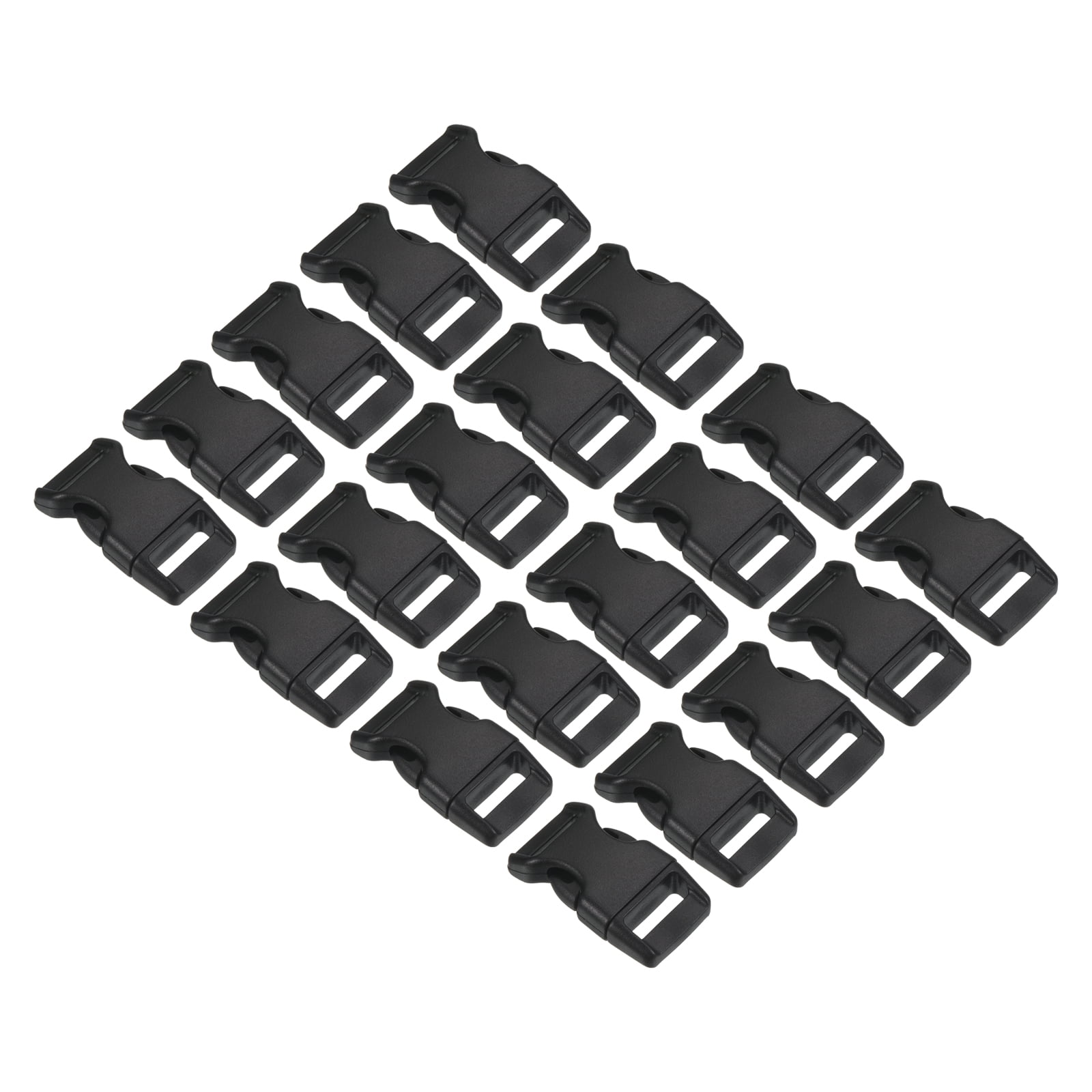 Uxcell Plastic Buckles 20 Pack Quick Side Release Clips Black 16mm ...