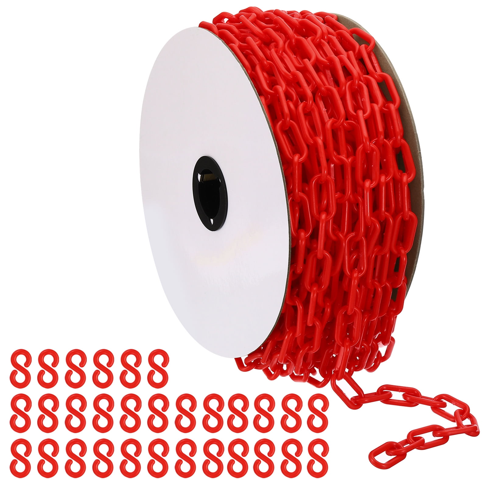 Uxcell Plastic Chain,125 FEET Safety Barrier Chain for Crowd Control, 1 ...