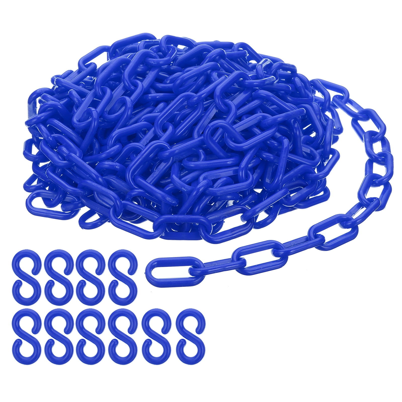 Uxcell Plastic Chain Links, 30 Feet Safety Chains, Blue Plastic Chains ...