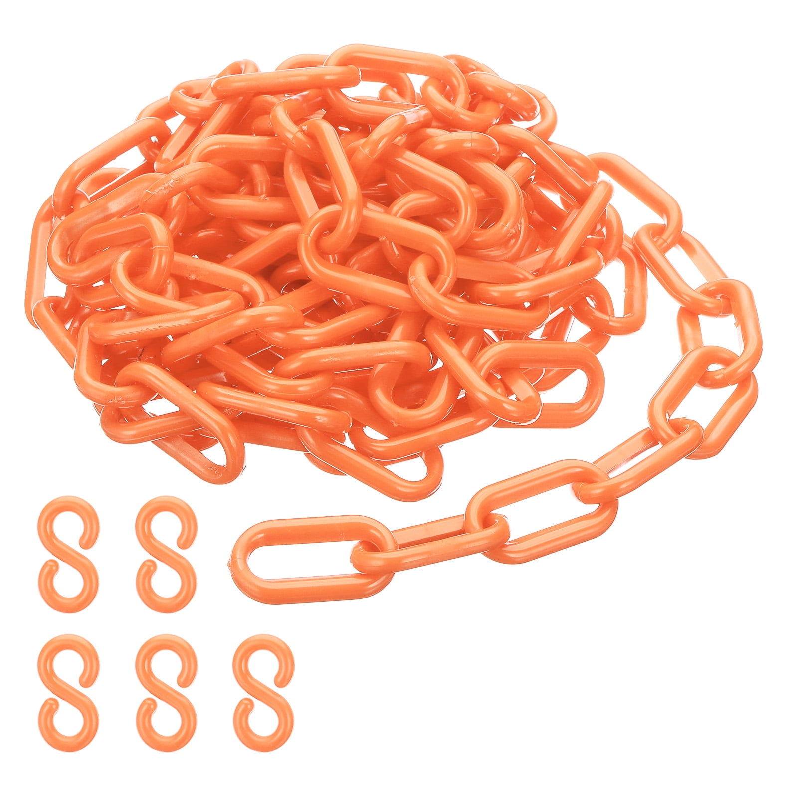 Uxcell Plastic Chain Links, 10 Feet Safety Chains, Orange Plastic ...