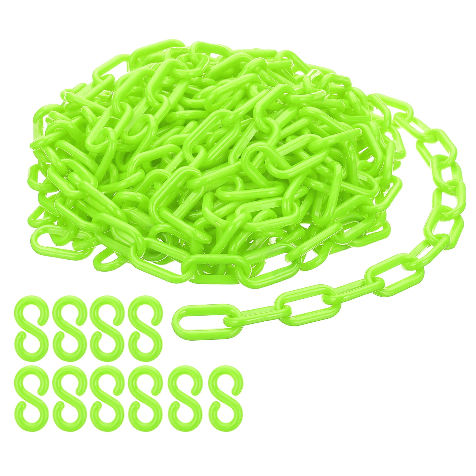 Uxcell Plastic Chain Links, 30 Feet Safety Chains, Green Plastic Chains ...