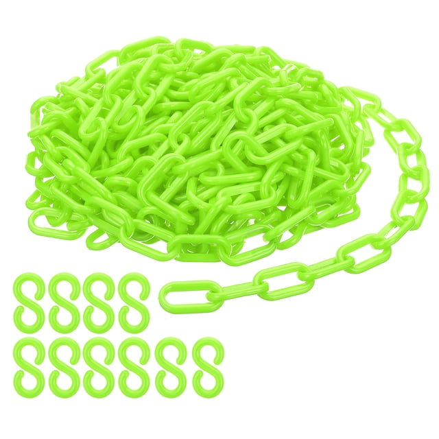 Uxcell Plastic Chain Links, 30 Feet Safety Chains, Green Plastic Chains ...