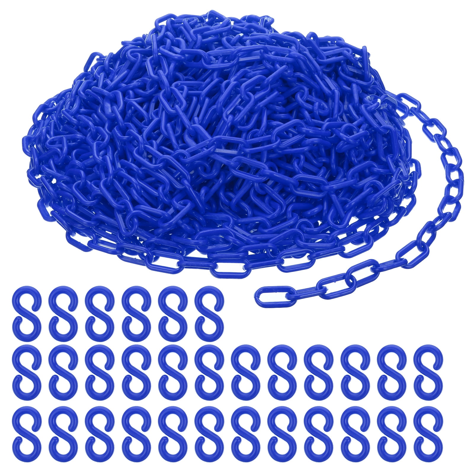 Uxcell Plastic Chain Links, 140 Feet Safety Chains, Blue Plastic Chains ...