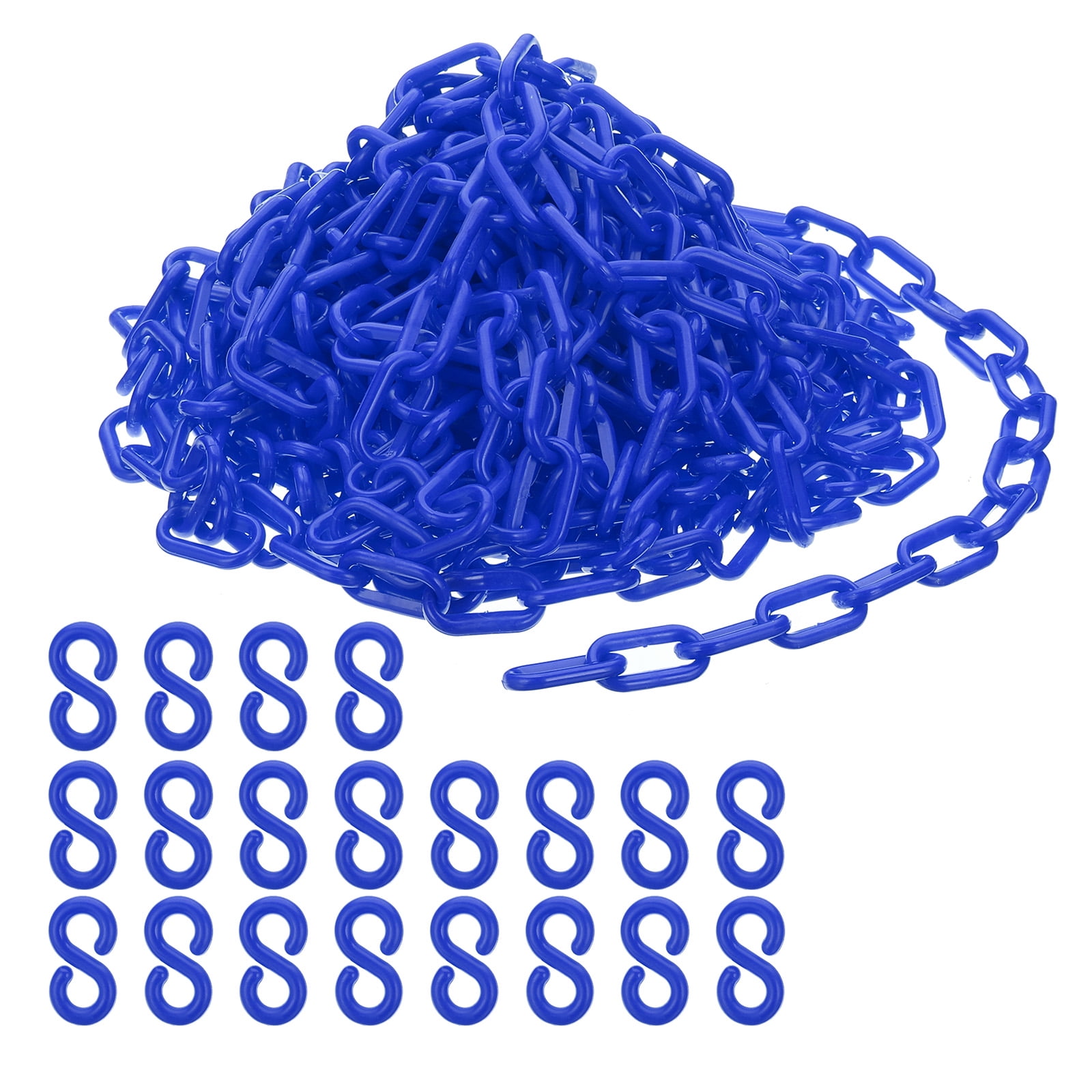 Uxcell Plastic Chain Links, 45 Feet Safety Chains, Blue Plastic Chains ...