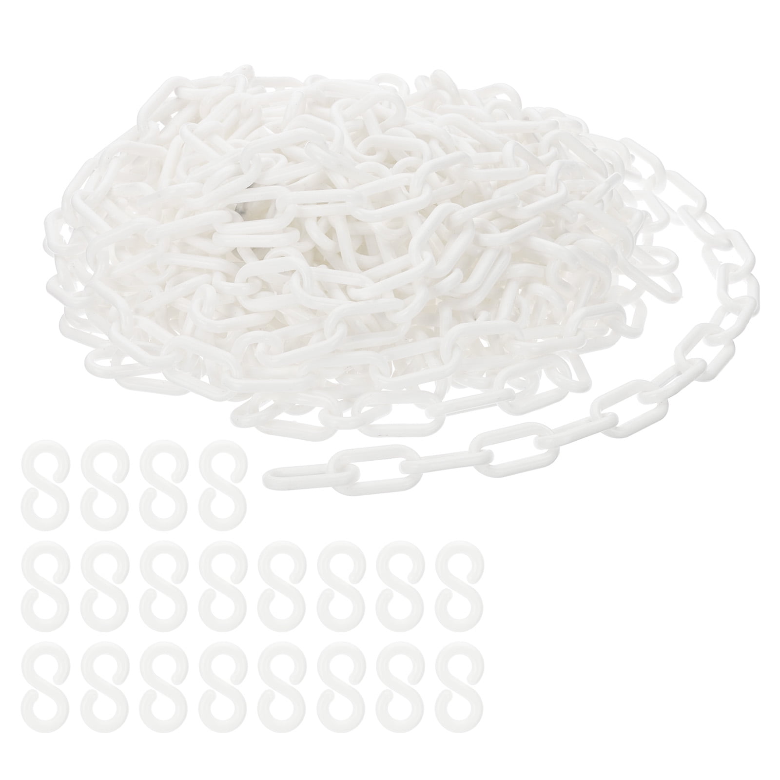Uxcell Plastic Chain Links, 45 Feet Safety Chains, White Plastic Chains ...