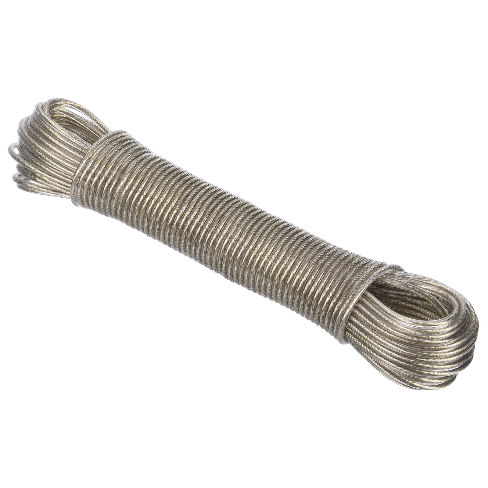 Uxcell Plastic Coated Clothesline, 1/8 inch x 66ft Steel Core Clothes ...