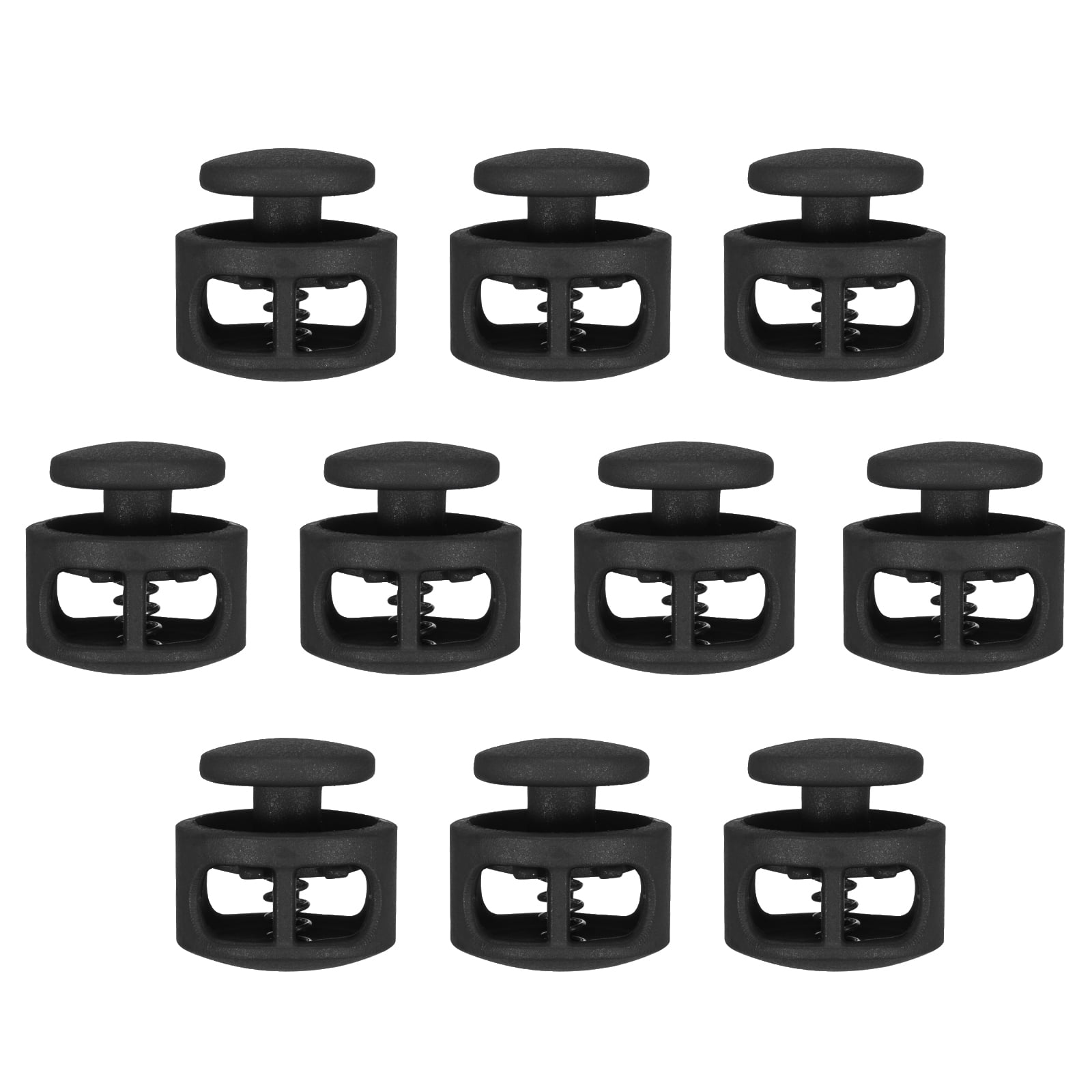 Uxcell Plastic Cord Lock, Double Hole Spring Cords Toggle Stopper ...