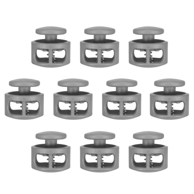 Uxcell Plastic Cord Lock, Double Hole Spring Cords Toggle Stopper ...