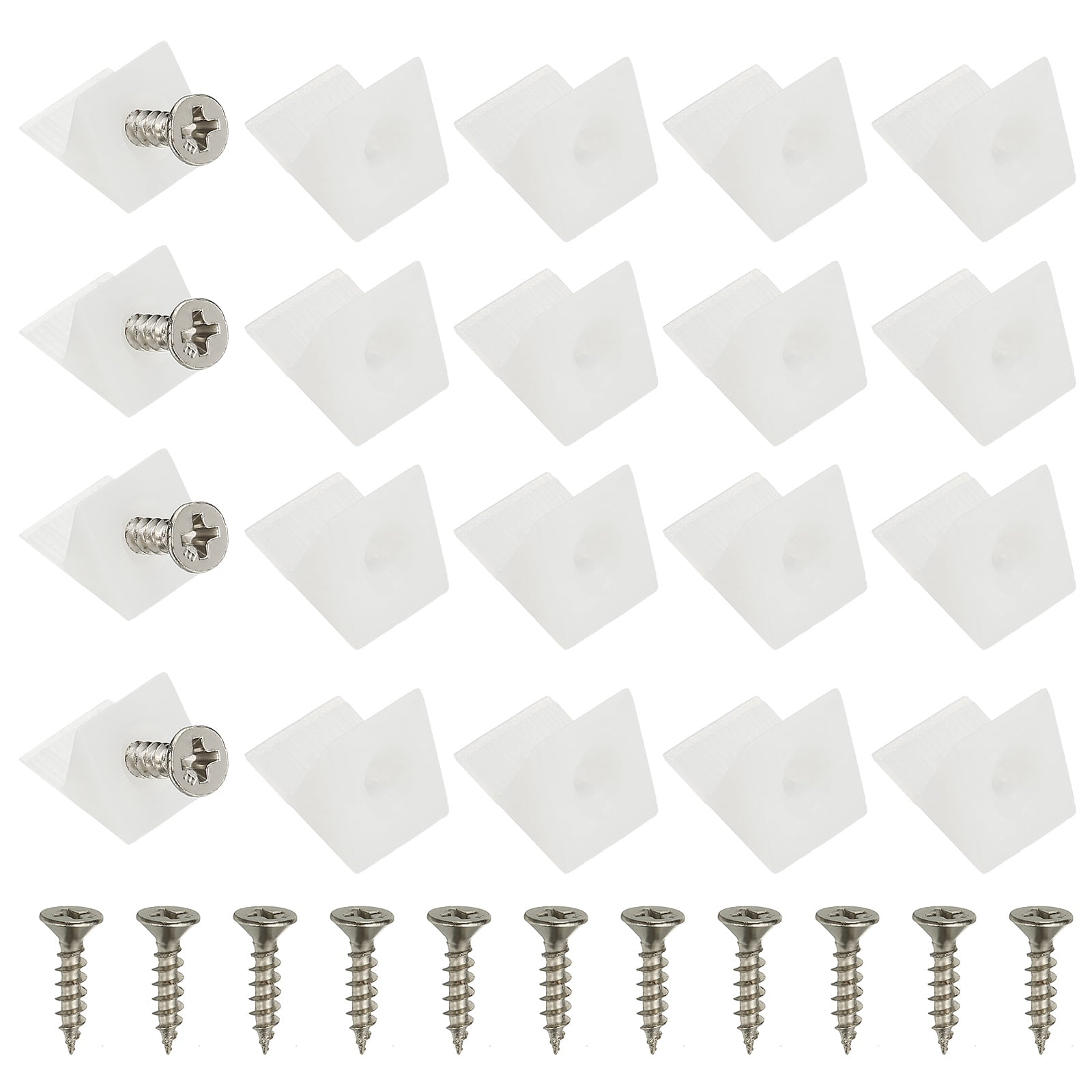 Uxcell Plastic Corner Braces, 50 Pcs White L-Brackets Furniture Angle ...
