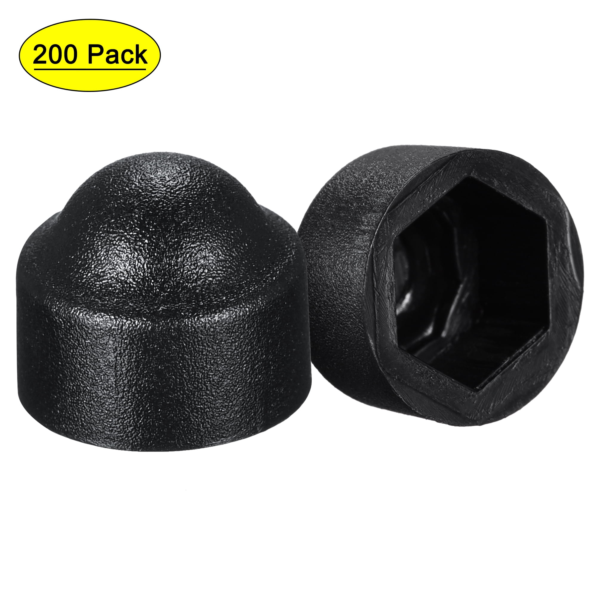 Uxcell Plastic Dome Nut Protection Cap Covers, M5 Nut Cover Black 200 ...