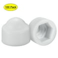Uxcell Plastic Dome Nut Protection Cap Covers, M5 Nut Cover White 100 ...