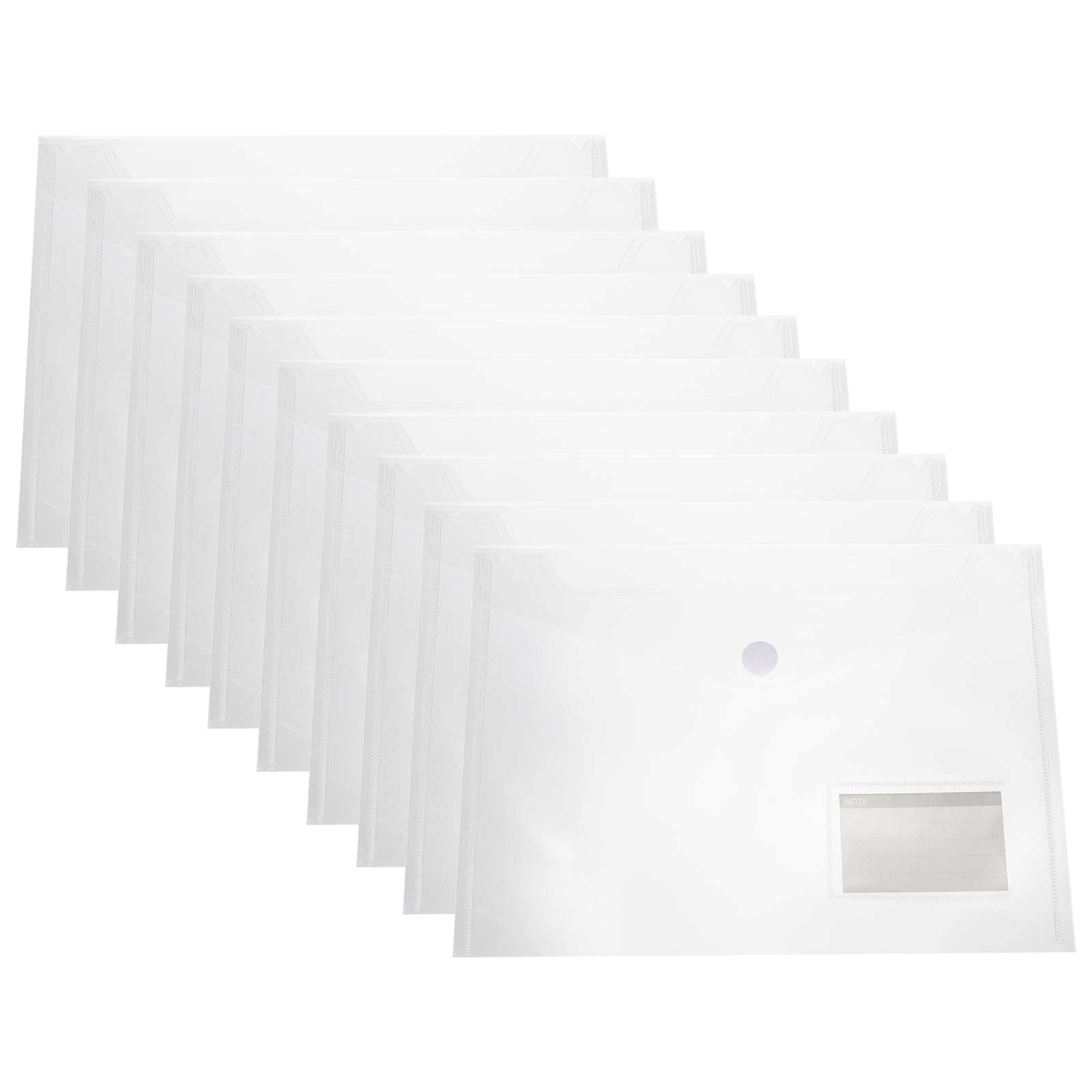 Uxcell Plastic Envelopes Folder, 15Pcs A4 Letter Size with Label Pocket ...