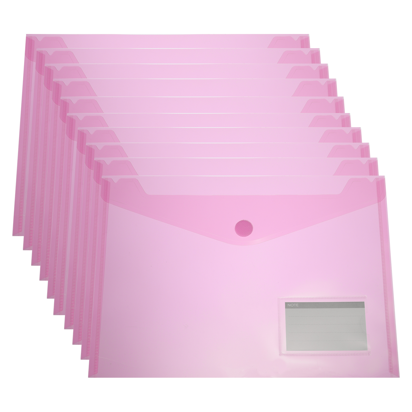 Uxcell Plastic Envelopes Folder, 15Pcs A4 Letter Size with Label Pocket ...