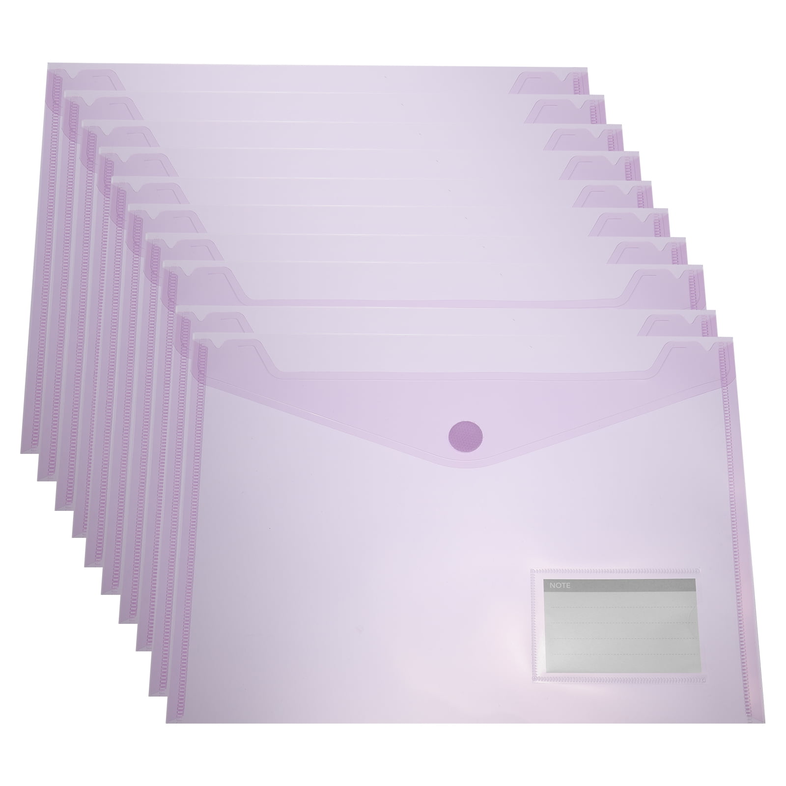 Uxcell Plastic Envelopes Folder, 25Pcs A4 Letter Size with Label Pocket ...