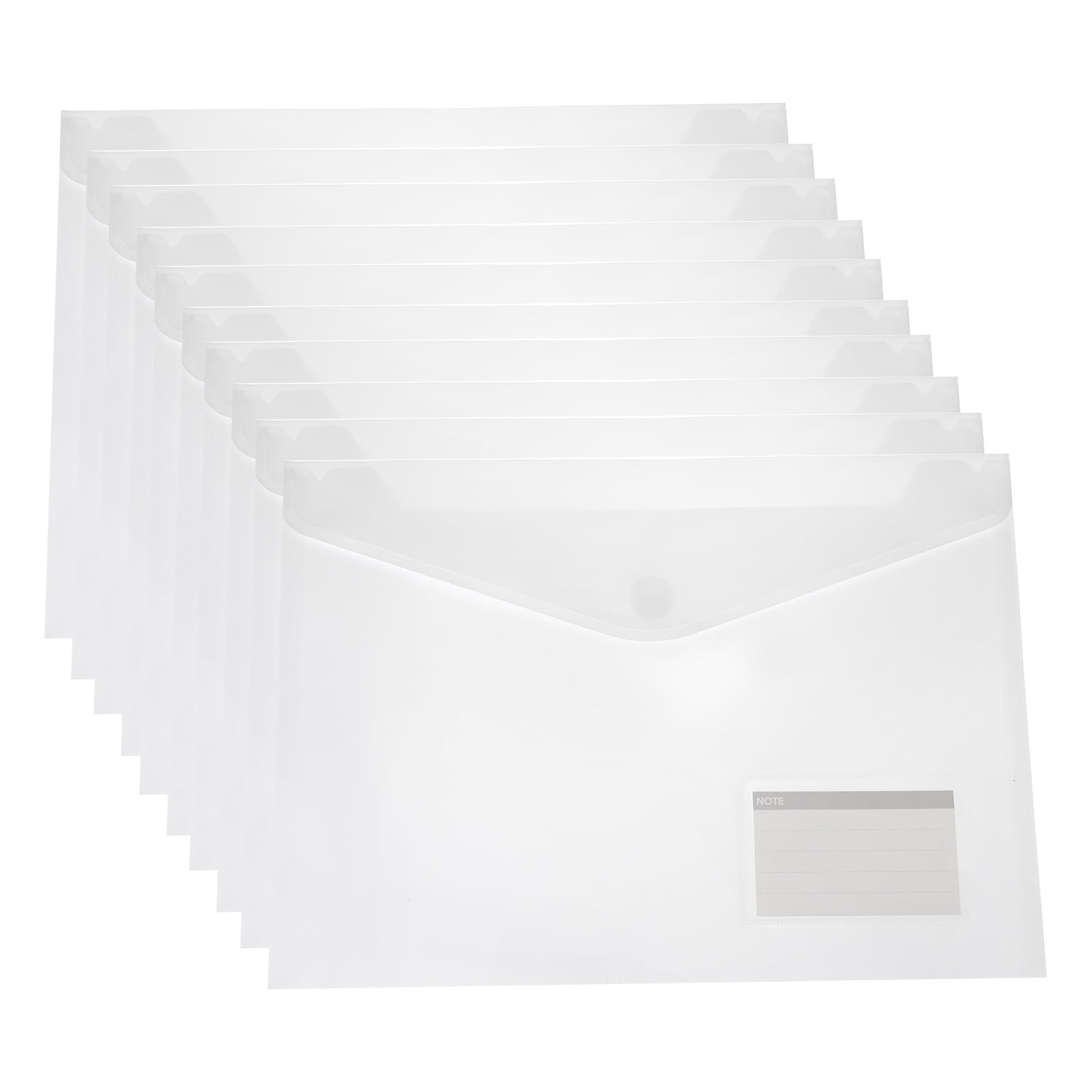 Uxcell Plastic Envelopes Folder, 25Pcs A4 Letter Size with Label Pocket ...