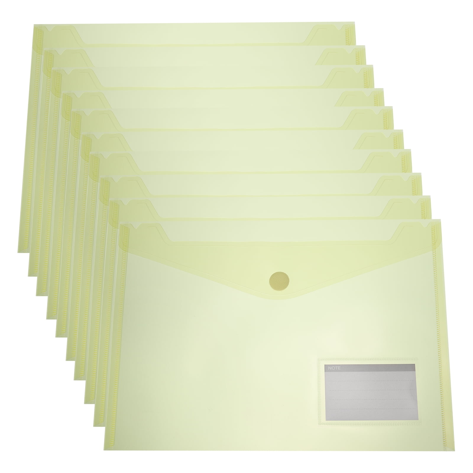 Uxcell Plastic Envelopes Folder, 25Pcs A4 Letter Size with Label Pocket ...