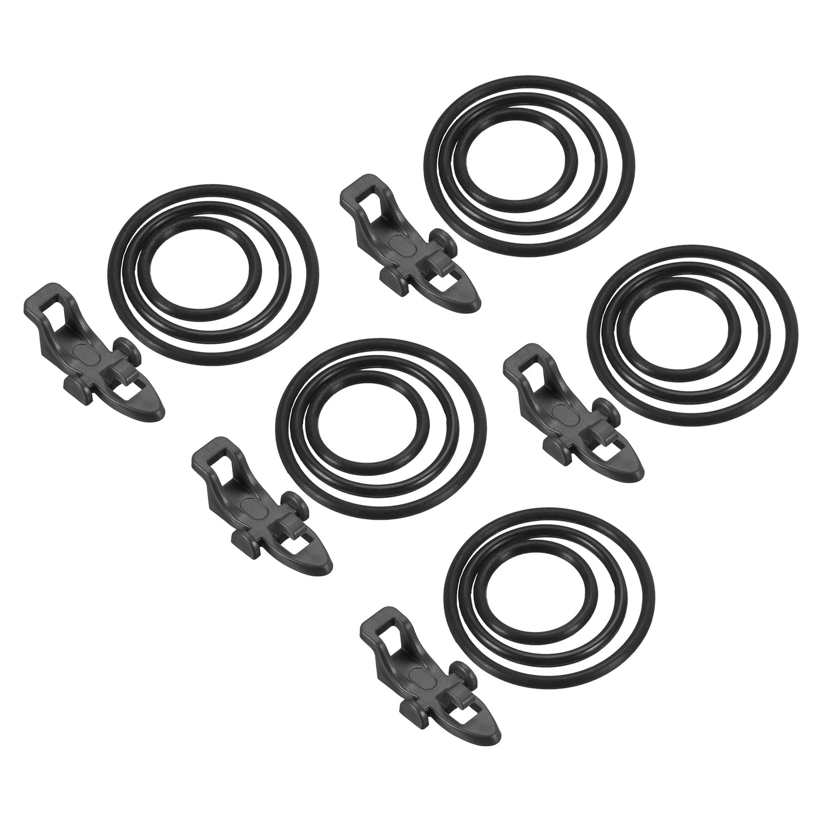 Uxcell Plastic Fishing Hook Keeper Holder with 3 Size Rubber Rings ...