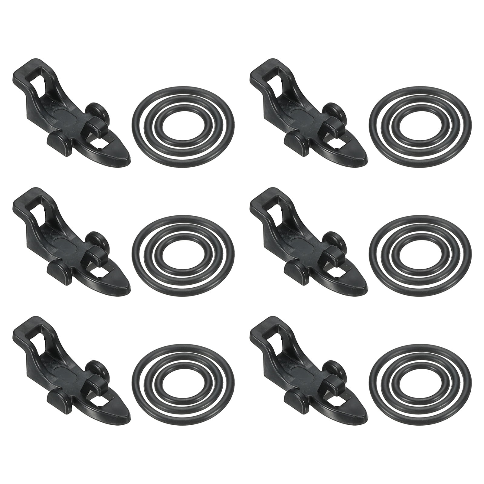 Uxcell Plastic Fishing Hook Keeper Holder with 3 Size Rubber Rings ...