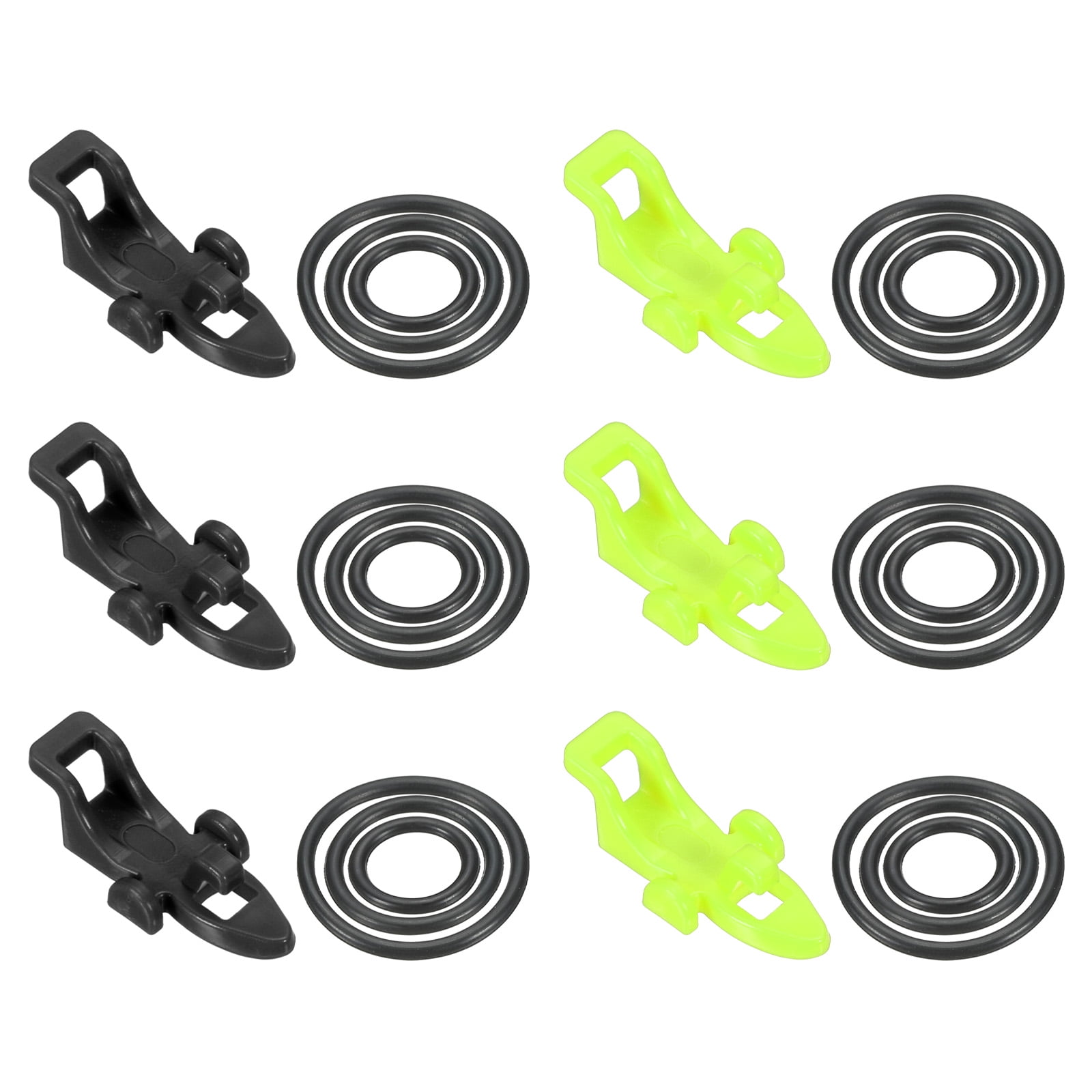 Uxcell Plastic Fishing Hook Keeper Holder with 3 Size Rubber Rings ...