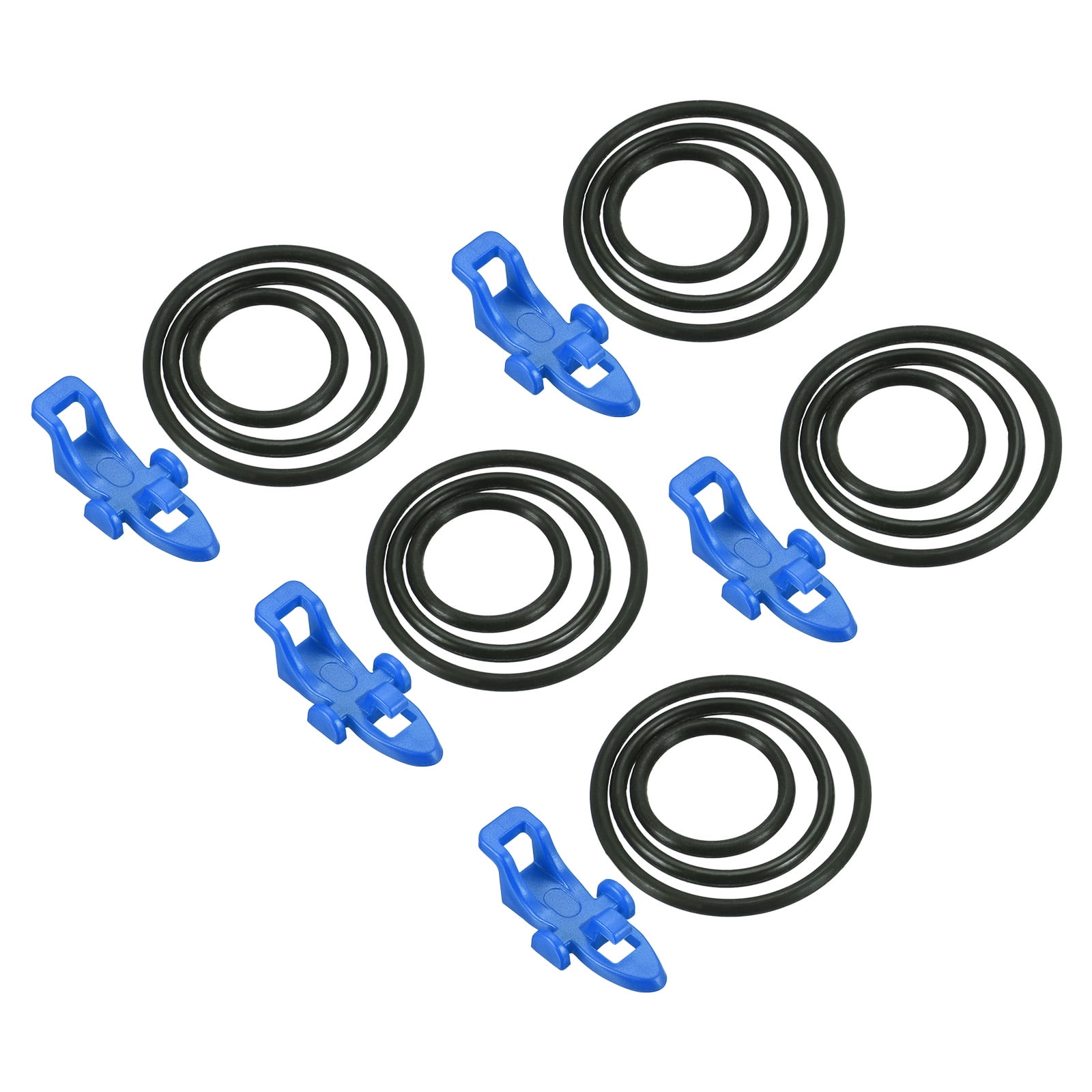 Uxcell Plastic Fishing Hook Keeper Holder with 3 Size Rubber Rings ...