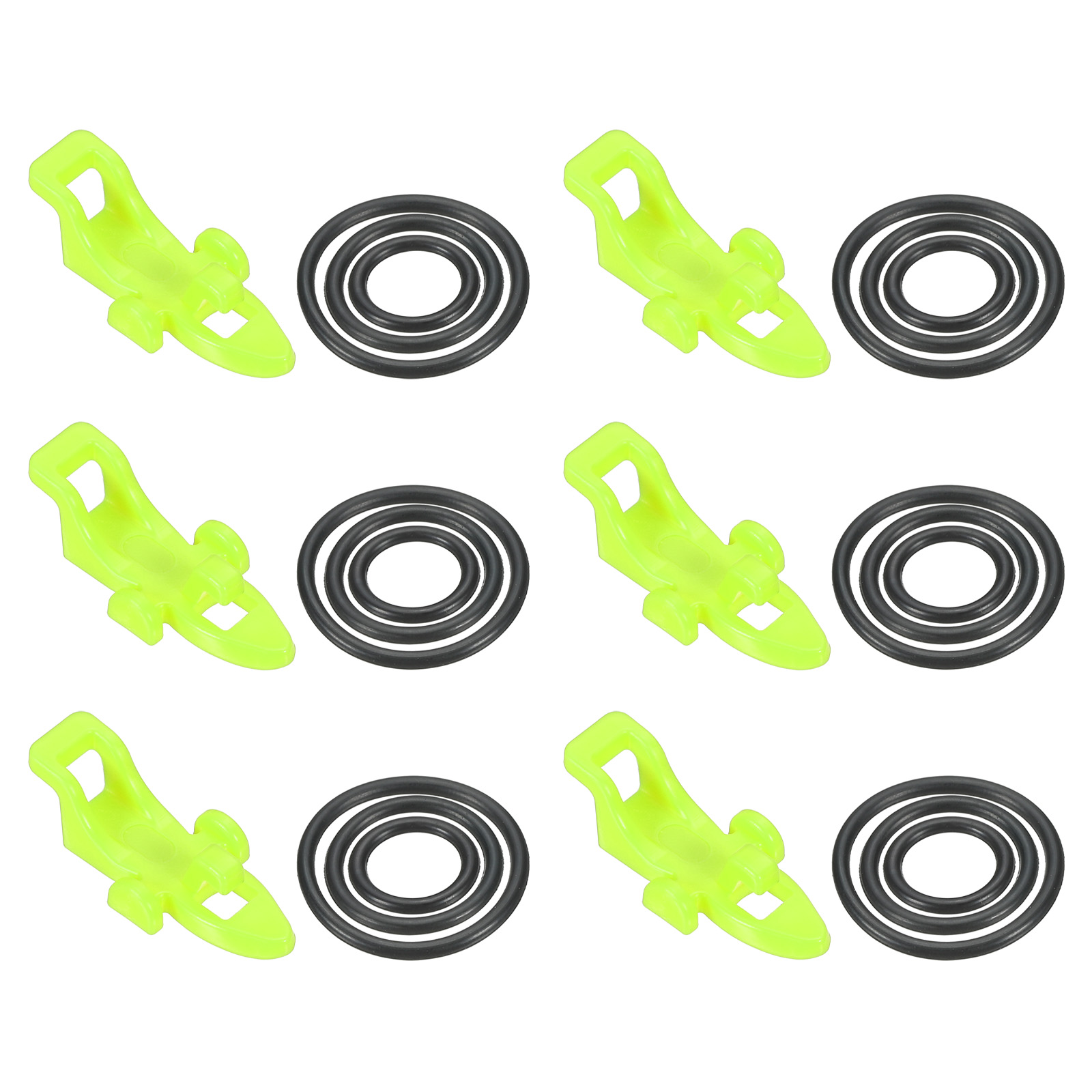 Uxcell Plastic Fishing Hook Keeper Holder with 3 Size Rubber Rings ...