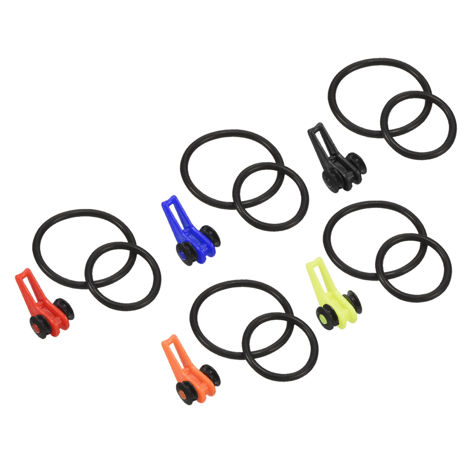 Uxcell Plastic Fishing Hook Keeper with 2 Size Rubber Rings, Red/Yellow ...
