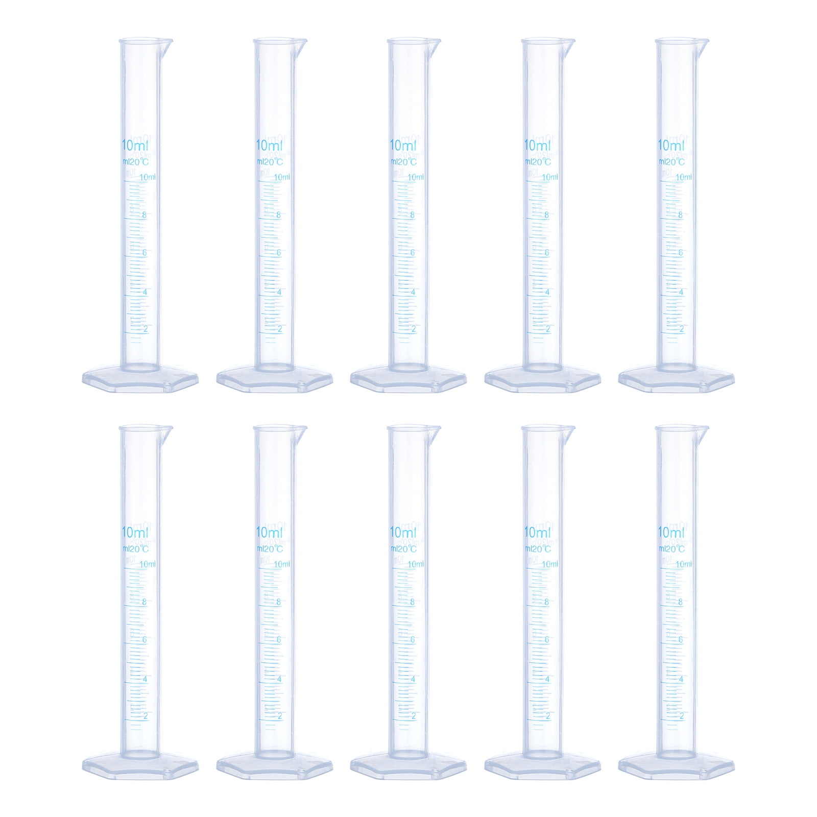 Uxcell Plastic Graduated Cylinder, 10ml Measuring Cylinder, Test Tube ...